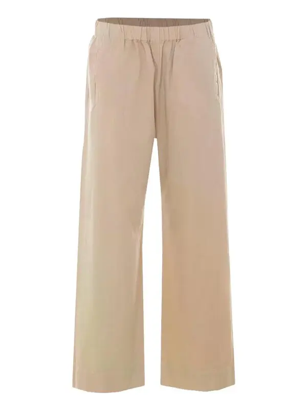 TRUE AVENUE Elasticated-waist Wide Leg Trousers - Neutrals