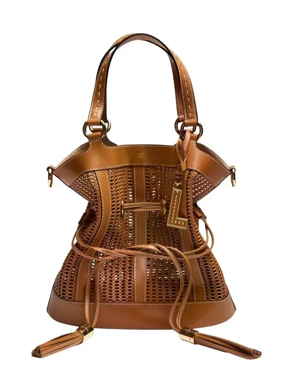 LANCEL Premier Flirt Perforated Bucket Bag - Brown