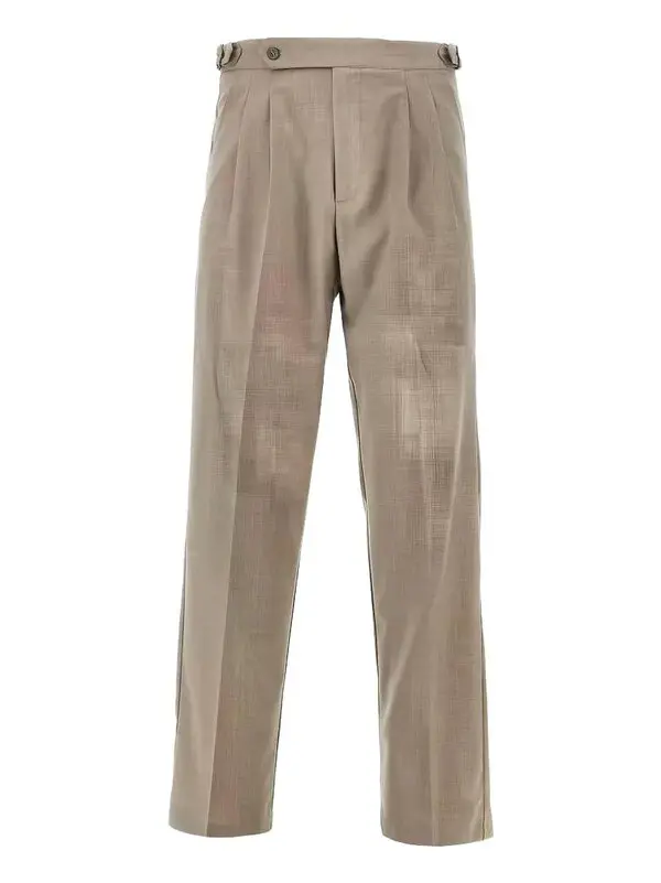 MARSEM Pleated Buckle-adjuster Trousers - Neutrals