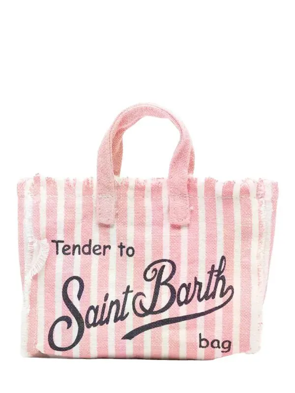 MC2 SAINT BARTH Striped Frayed-edge Phone Bag - Pink