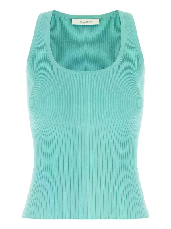 Max Mara Ribbed Knit Top - Blue