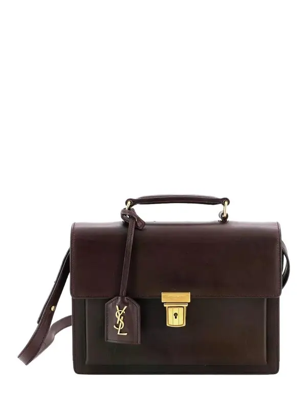 Saint Laurent High School Satchel Leather Medium Crossbody Bag - Brown