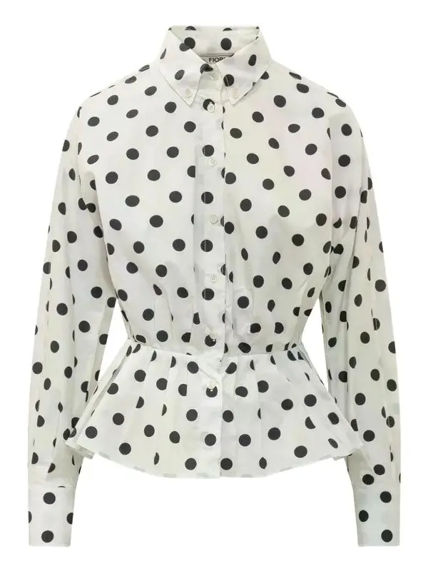 Fiorucci Polka-dot Peplum Shirt - White
