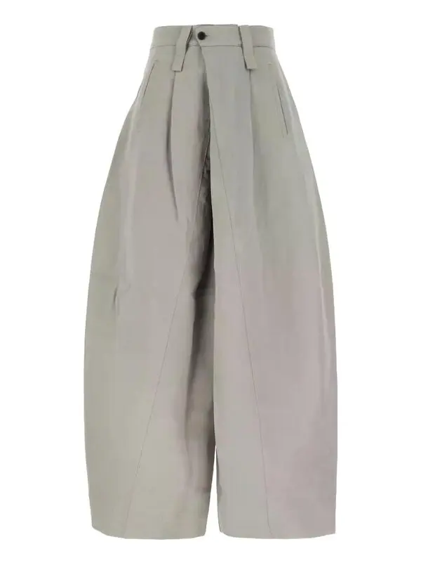 NICCOLO PASQUALETTI Pleated Wide-leg Trousers - Grey