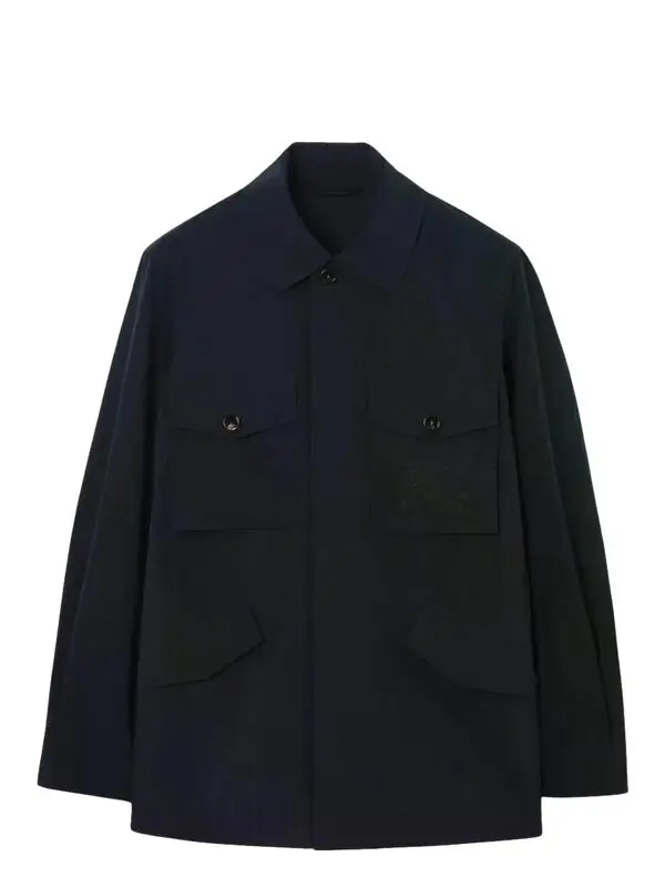 Burberry Equestrian Knight Design Field Jacket - Blue