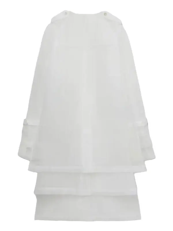 Comme Des Garçons Buckled Panelled Long Sleeve Coat - White