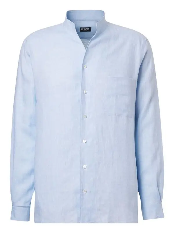 Zegna Linen Chambray Shirt - Blue