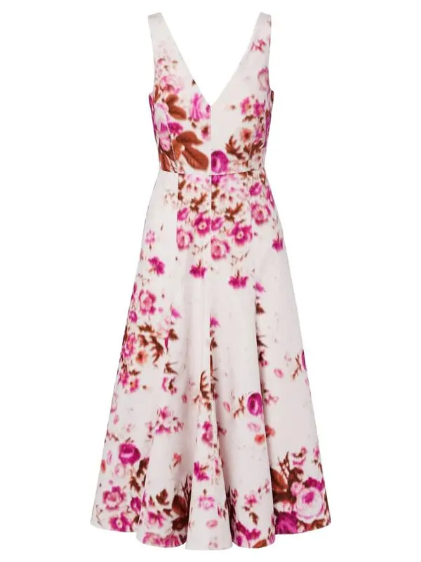 Erdem Floral Cotton Poplin Cocktail Dress - Multicoloured