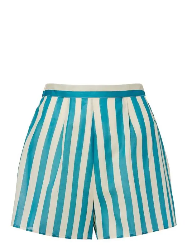 ERES Striped Cotton Voile Shorts - Blue