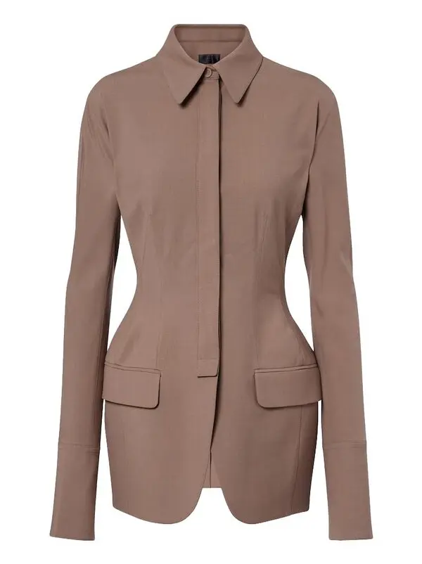 MUGLER Peplum Jacket - Brown