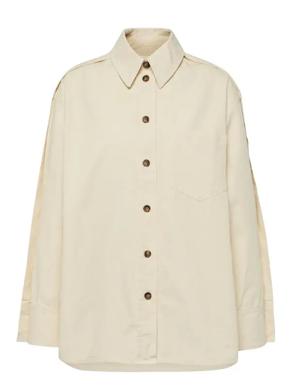 Victoria Beckham Oversized Cotton Shirt - Beige