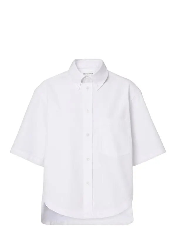 Victoria Beckham Oversized Cotton Shirt - White