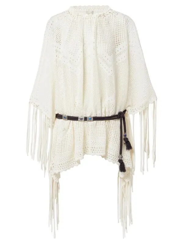 Isabel Marant Metilia Belted Crochet Minidress - White