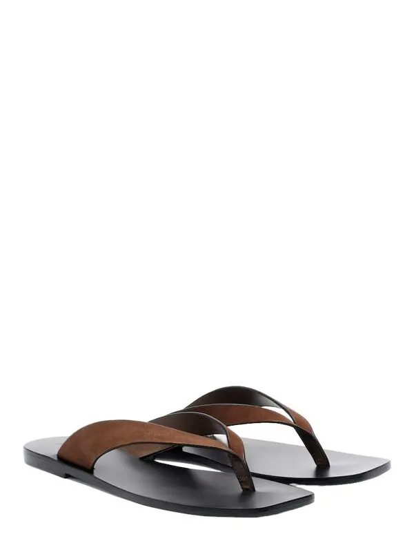 A.emery Kinto Suede Thong Sandals - Brown