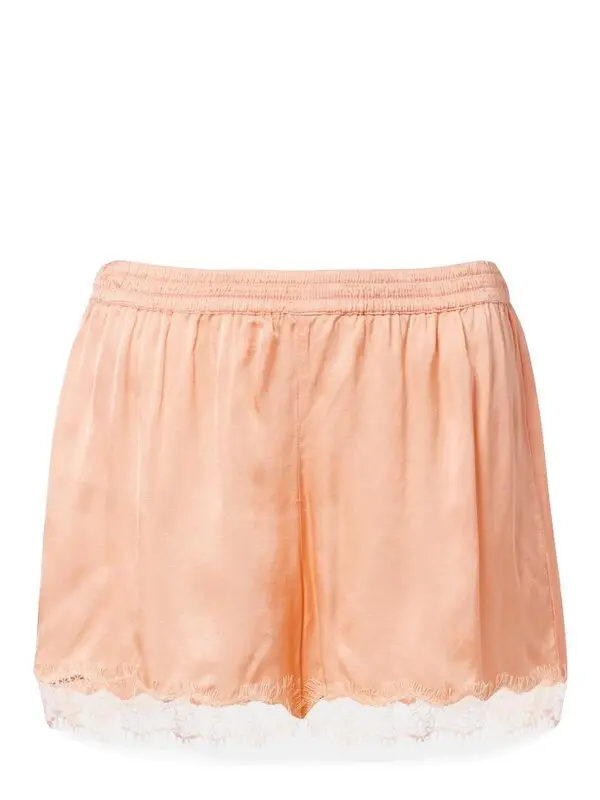 Poupette St Barth Doris Lace-trimmed Satin Shorts - Pink