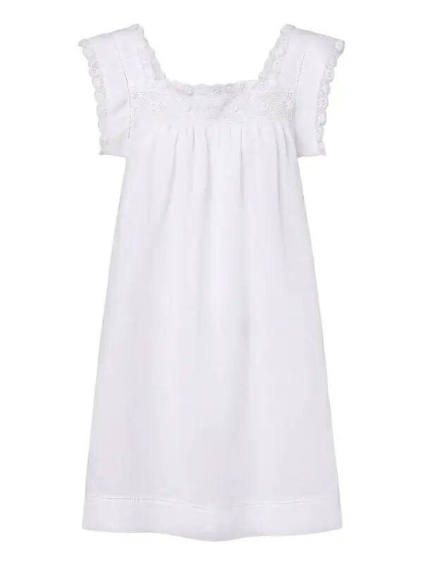 DÔEN Almadia Lace-trimmed Ramie Minidress - White