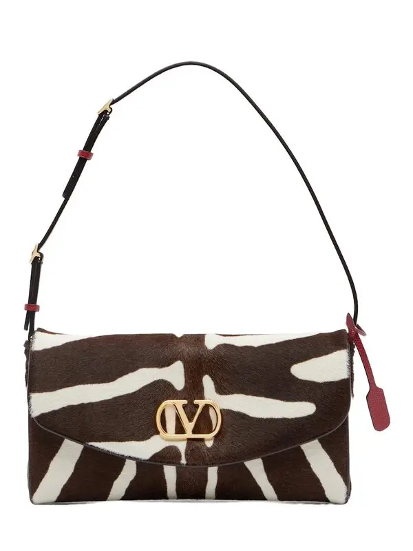 Valentino Garavani Devain Zebra-print Calf Hair Shoulder Bag - Multicoloured