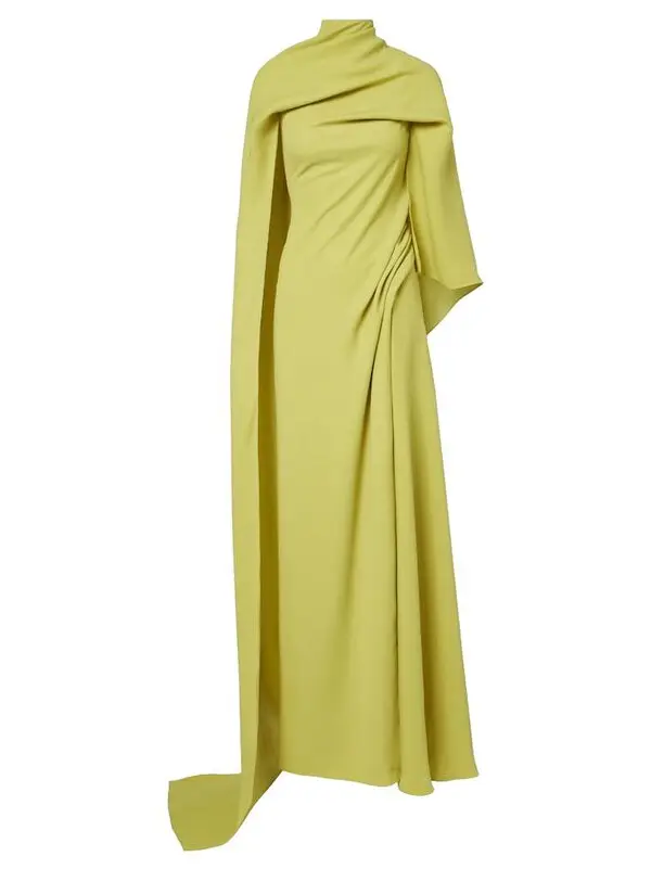 MARMAR HALIM Caped Draped Gown - Green