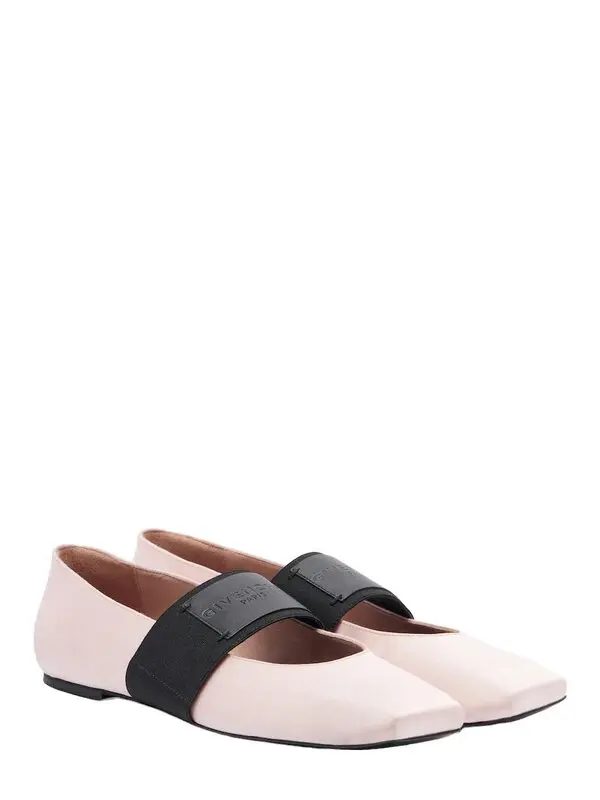 Givenchy Sliced Square Satin Ballet Flats - Pink