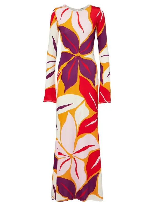 CALA DE LA CRUZ Amay Floral Jersey Maxi Dress - Multicoloured