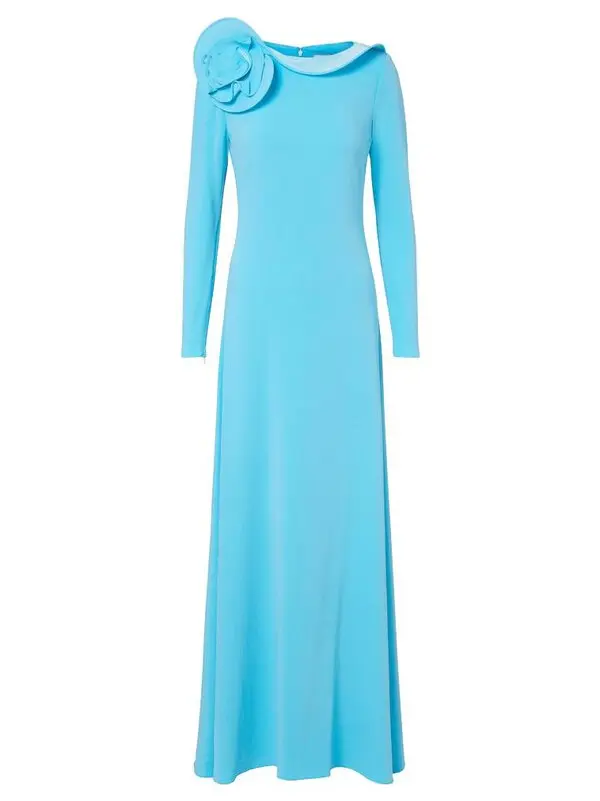 Roland Mouret Floral-appliqué Gown - Blue