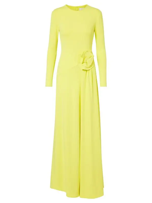 Roland Mouret Floral Appliqué Maxi Gown - Yellow