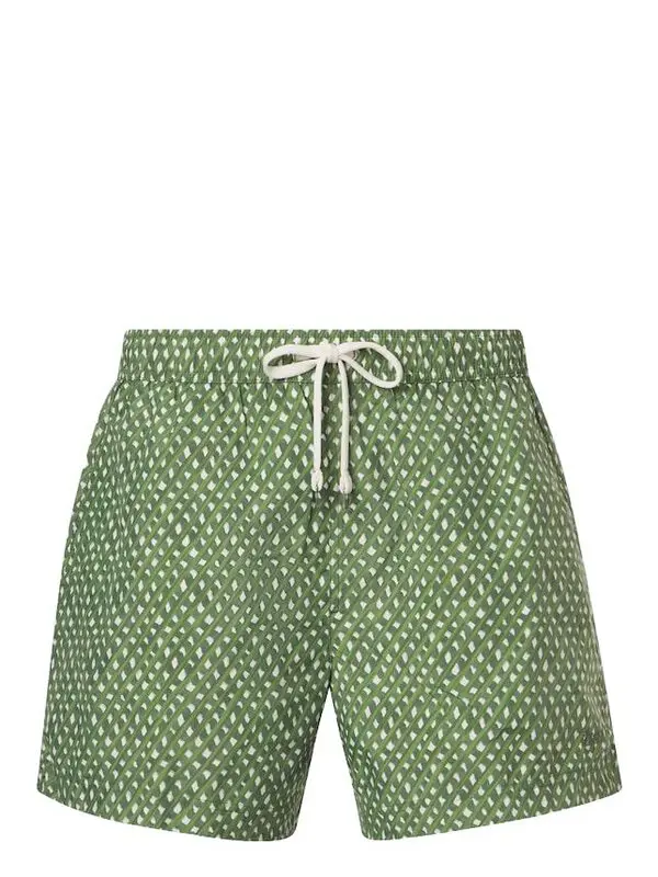 Zegna Printed Swim Trunks - Green