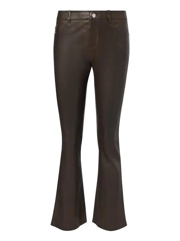 Stouls Dean 22 Leather Flared Pants - Brown