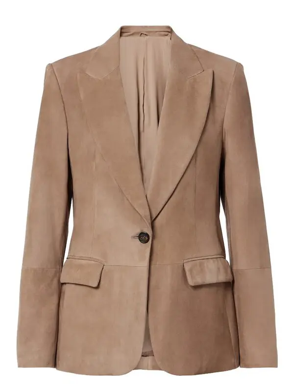 Brunello Cucinelli Suede Blazer - Beige