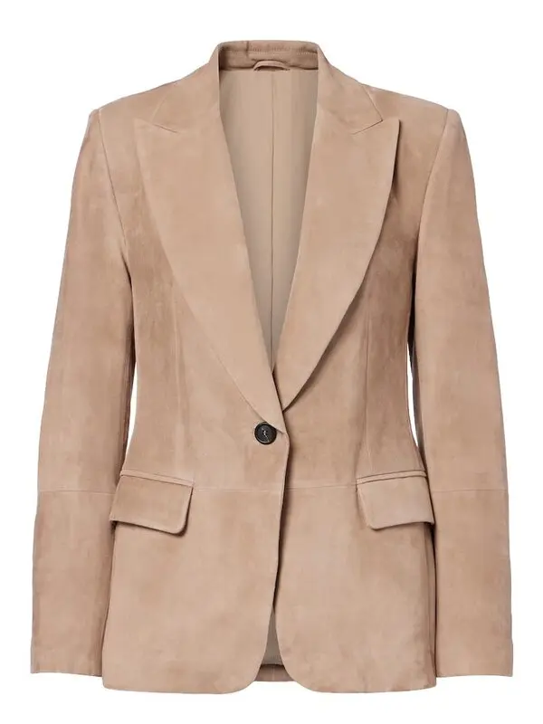 Brunello Cucinelli Suede Blazer - Brown
