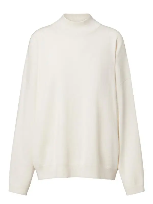 Brunello Cucinelli Cashmere High Neck Sweater - White