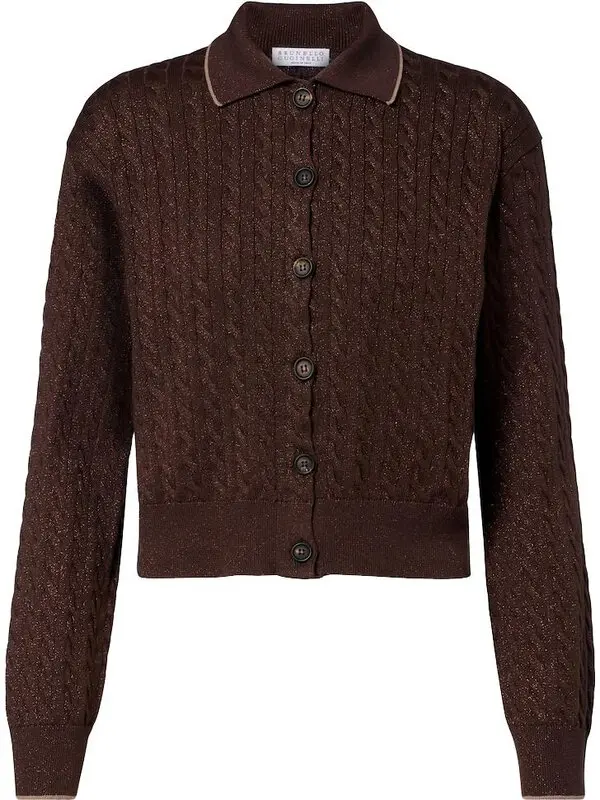 Brunello Cucinelli Cotton-blend Cardigan - Brown