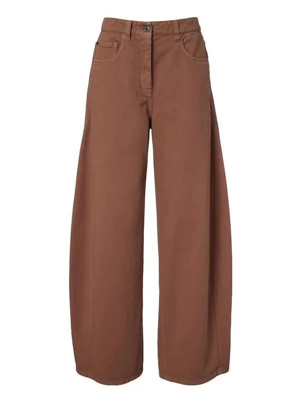 Brunello Cucinelli Monili Wide-leg Jeans - Brown