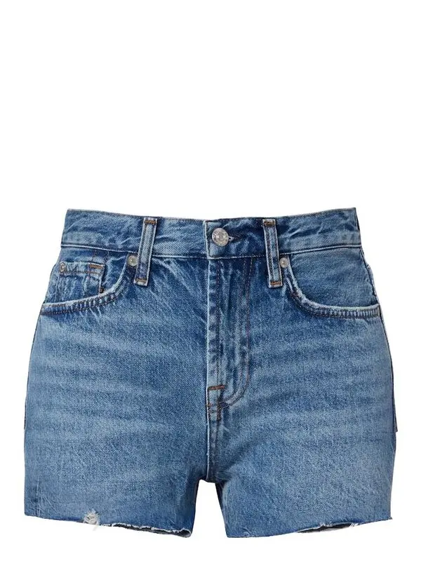 7 For All Mankind June Denim Shorts - Blue
