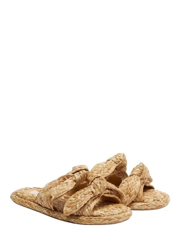Zimmermann Carousel Raffia Espadrille Slides - Beige