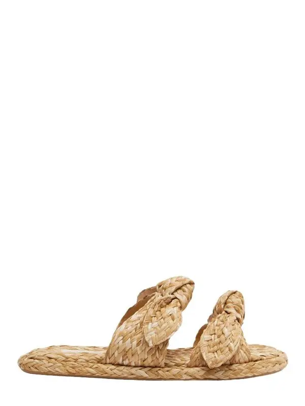 Zimmermann Carousel Raffia Espadrille Slides - Beige