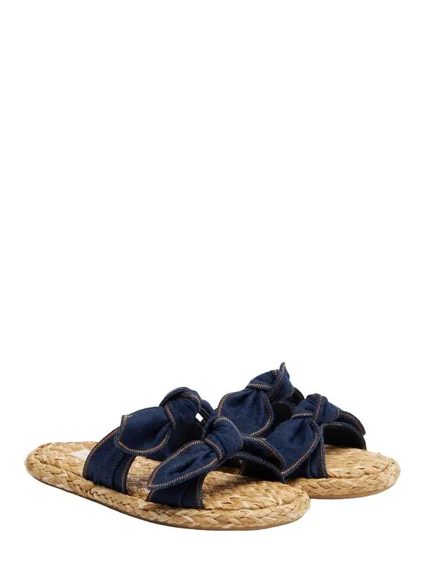 Zimmermann Carousel Denim Espadrille Slides - Blue