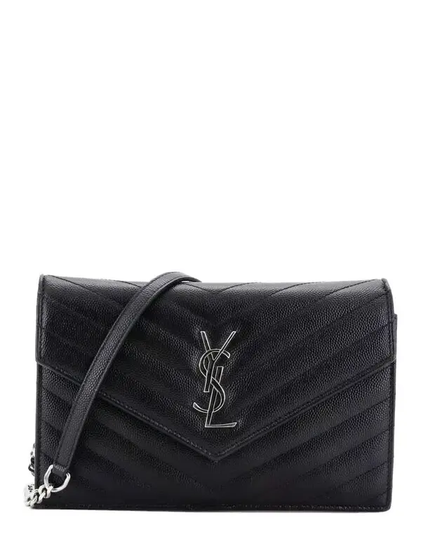 Saint Laurent Monogram Wallet On Chain Crossbody Bag - Black