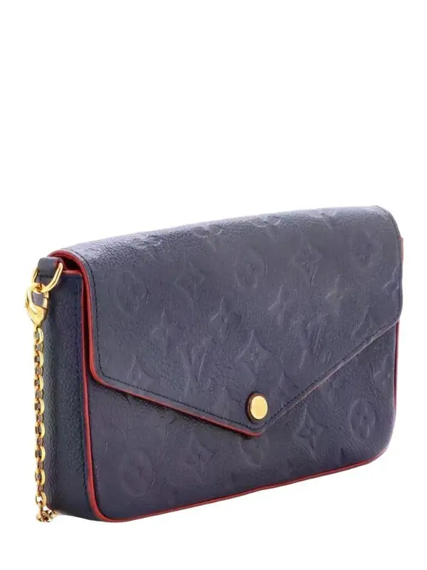 LOUIS VUITTON Felicie Pochette Monogram Empreinte Leather Crossbody Bag - Blue