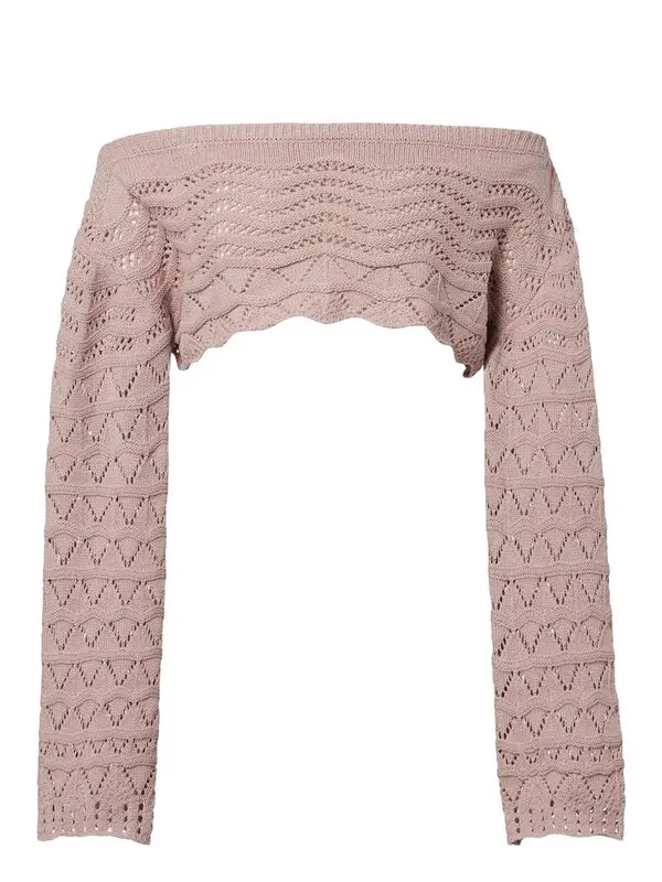 BANANHOT Helena Crochet Cotton-blend Crop Top - Pink