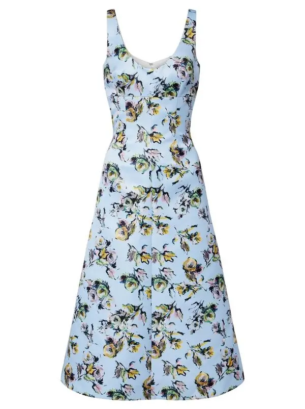 EMILIA WICKSTEAD Abella Floral Satin Cocktail Dress - Blue