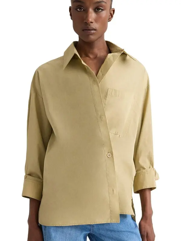 TWP Oversized Cotton Button-down Shirt - Olive Grey