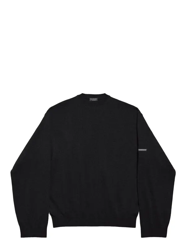 Balenciaga Classic Cashmere Knit Crewneck Sweater - Black