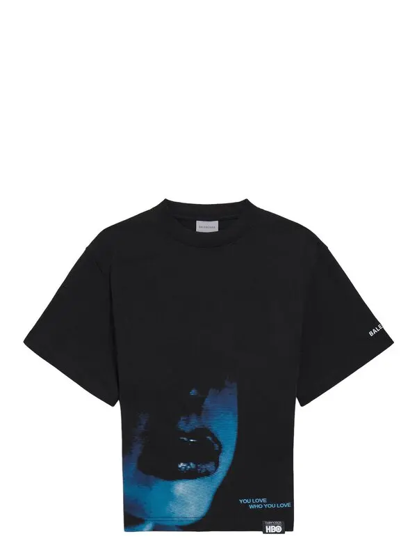 Balenciaga Lips Short Sleeve Top - Black