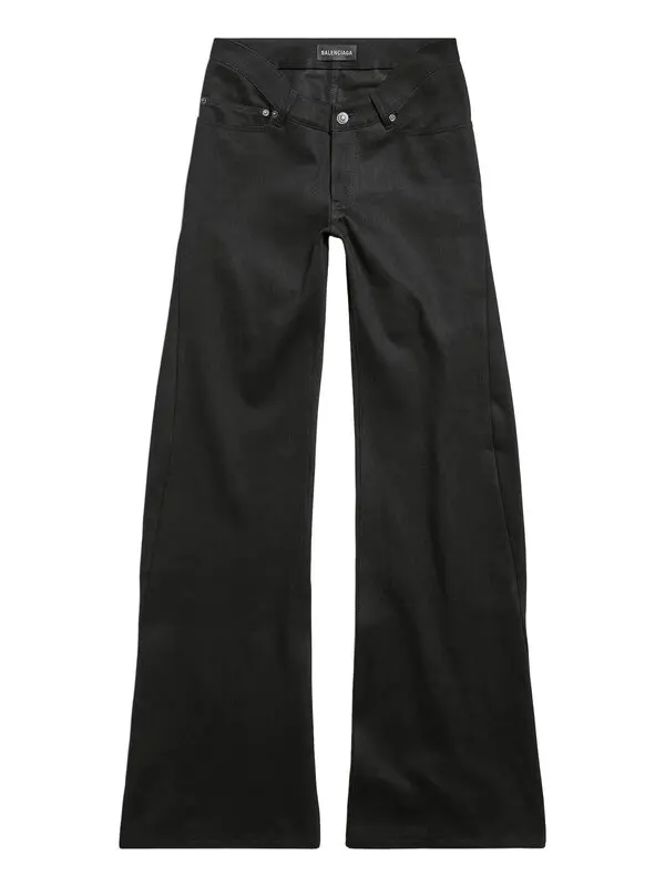 Balenciaga Curved Waist Denim Pants - Black