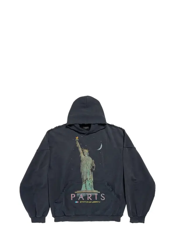 Balenciaga Paris Liberty Oversized Hoodie - Black