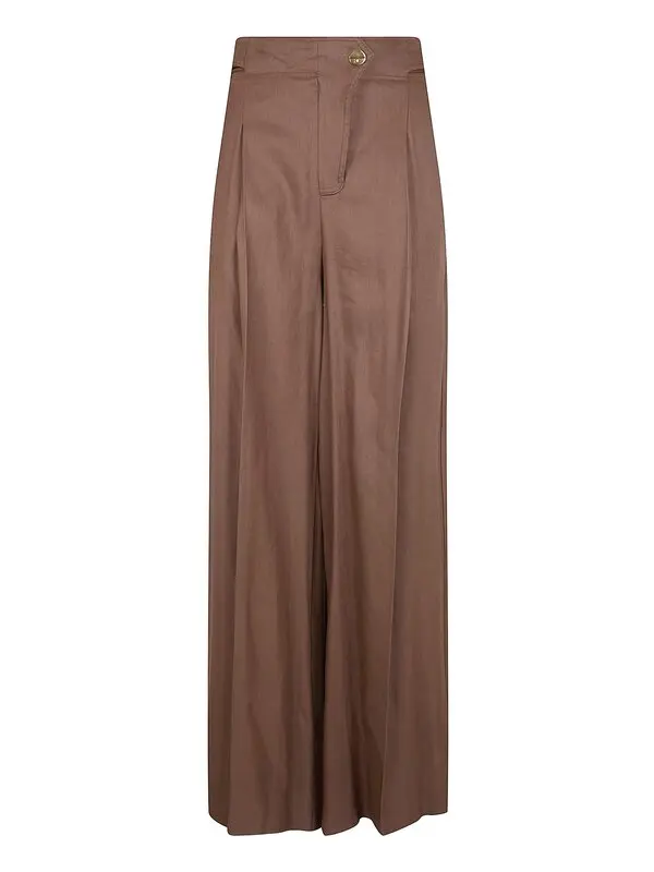 Elisabetta Franchi Straight Leg Trousers - Brown