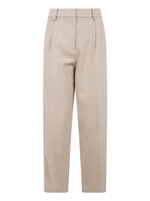 DRHOPE Elastic Waist Trousers - Beige
