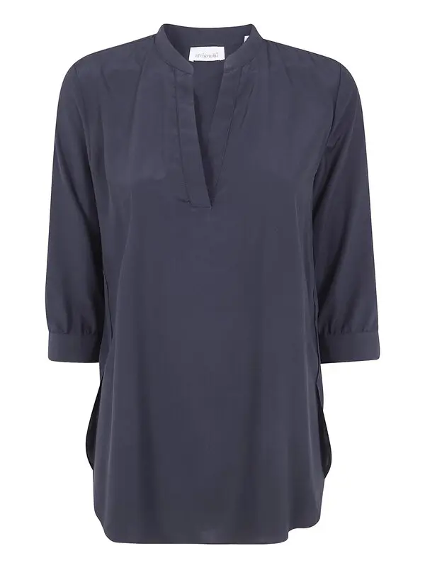 ARCHIVIO67 3/4 Sleeve Linen Shirt - Blue