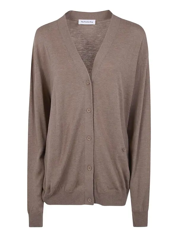 THE FRANKIE SHOP Zina V-neck Cardigan - Brown